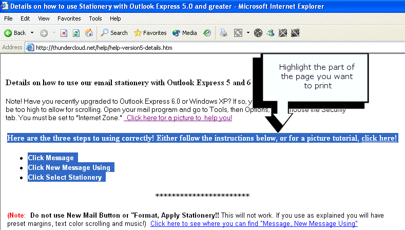 Printing parital page