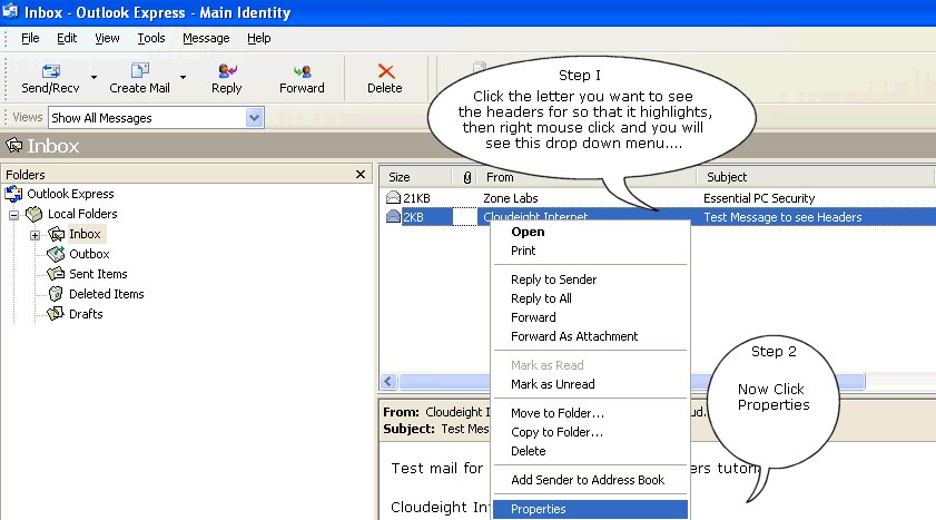 Cloudeight Tutorial - Reading Mail Headers